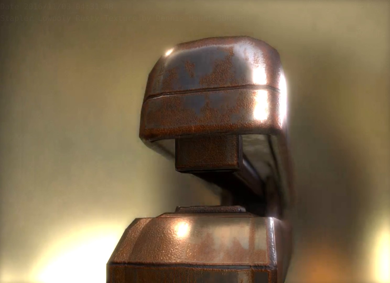 stapler rigged rusty 3d model