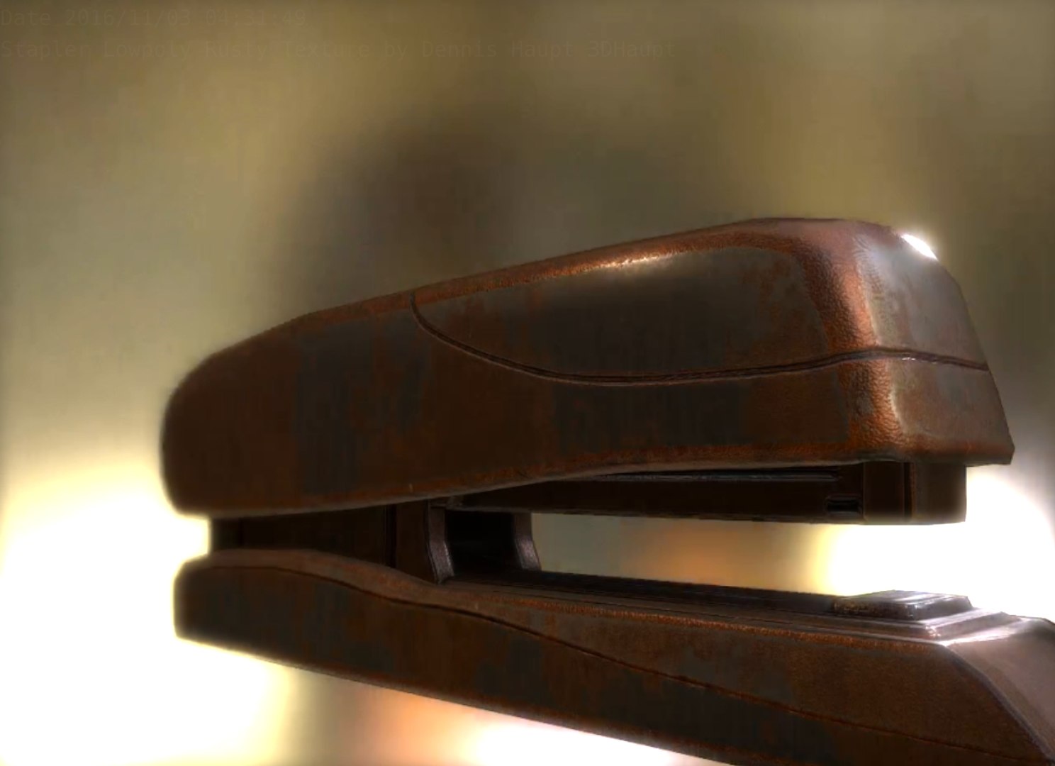 stapler rigged rusty 3d model