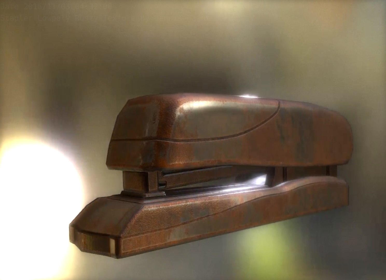 stapler rigged rusty 3d model