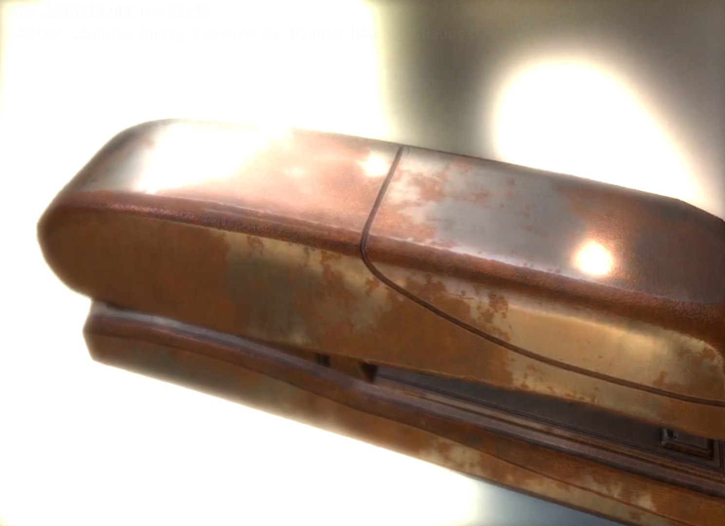 stapler rigged rusty 3d model
