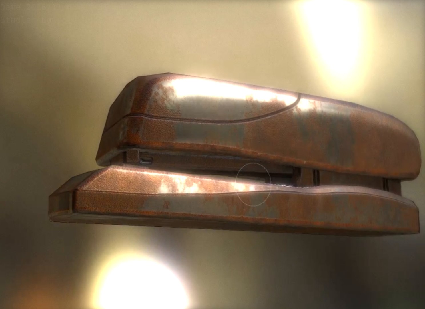 stapler rigged rusty 3d model