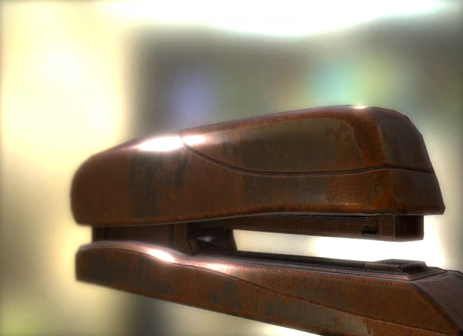 stapler rigged rusty 3d model