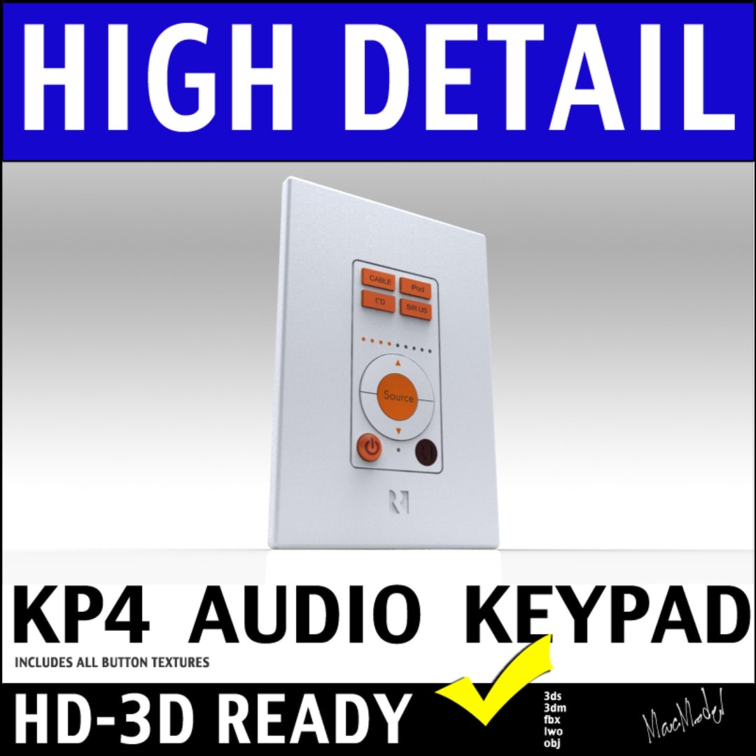 3d Model Of Russound Kp4 Home Wall Mount