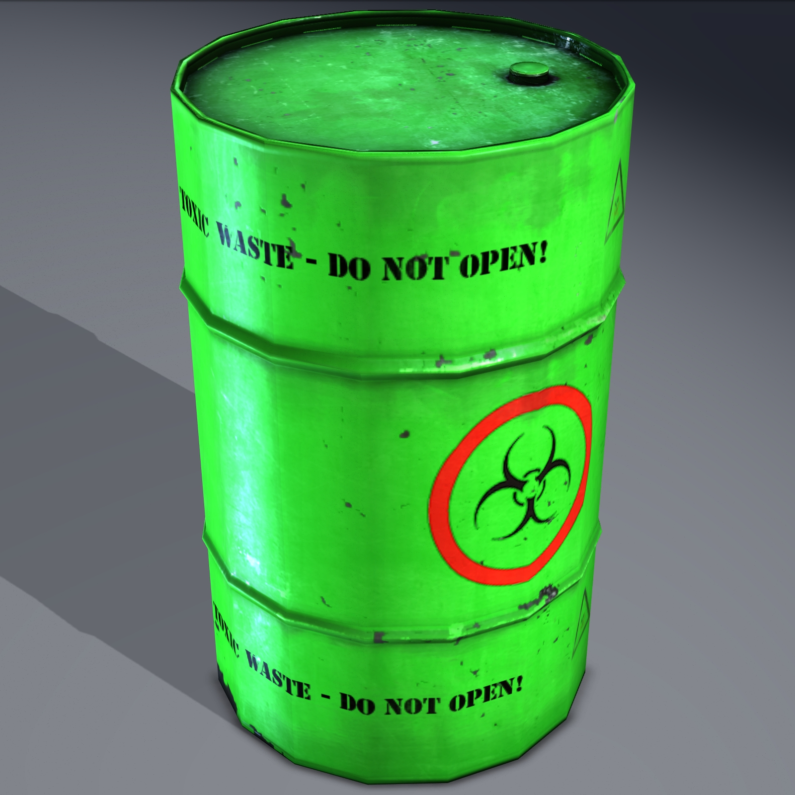 3d industrial barrel toxic hazardous model