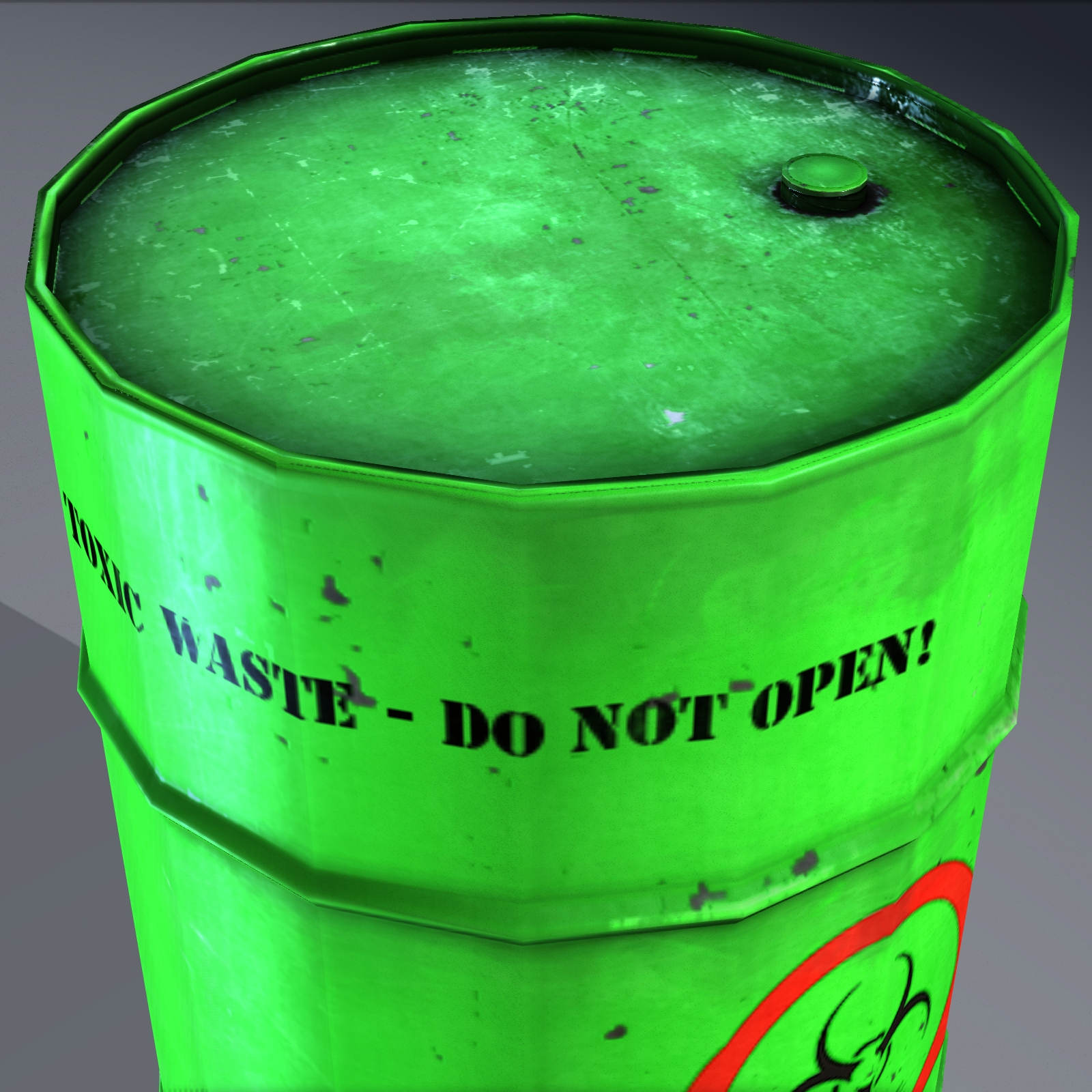 3d industrial barrel toxic hazardous model