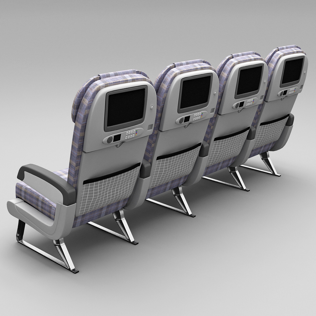 aircraft passenger seats 2 3d model