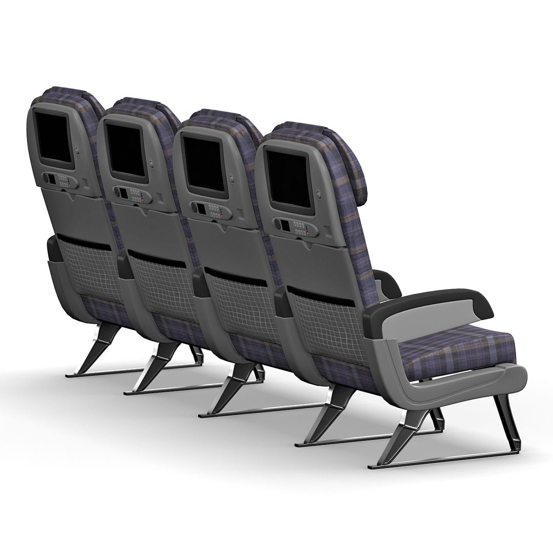 aircraft passenger seats 2 3d model