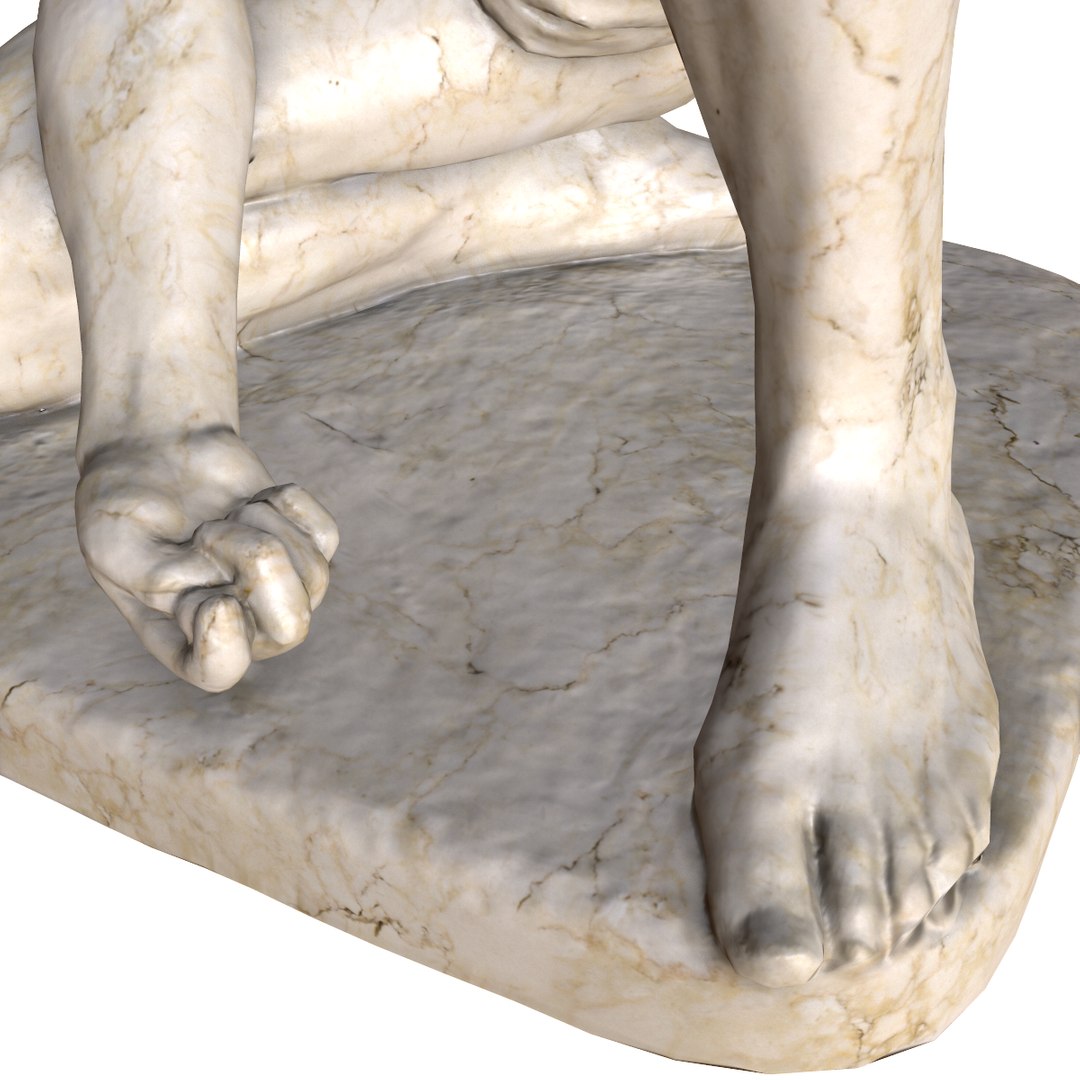 3d Model Statue Marble Player
