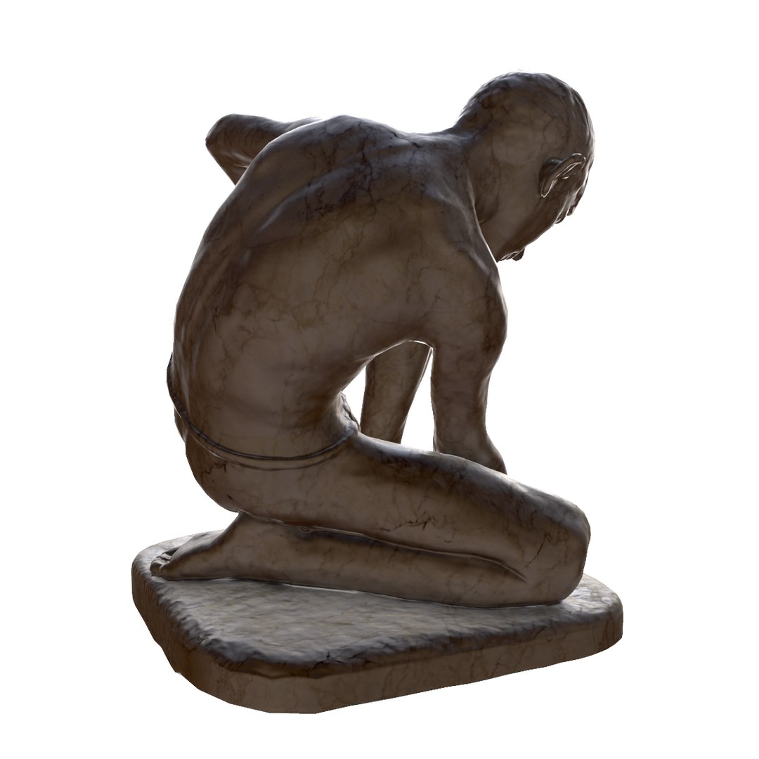 3d Model Statue Marble Player