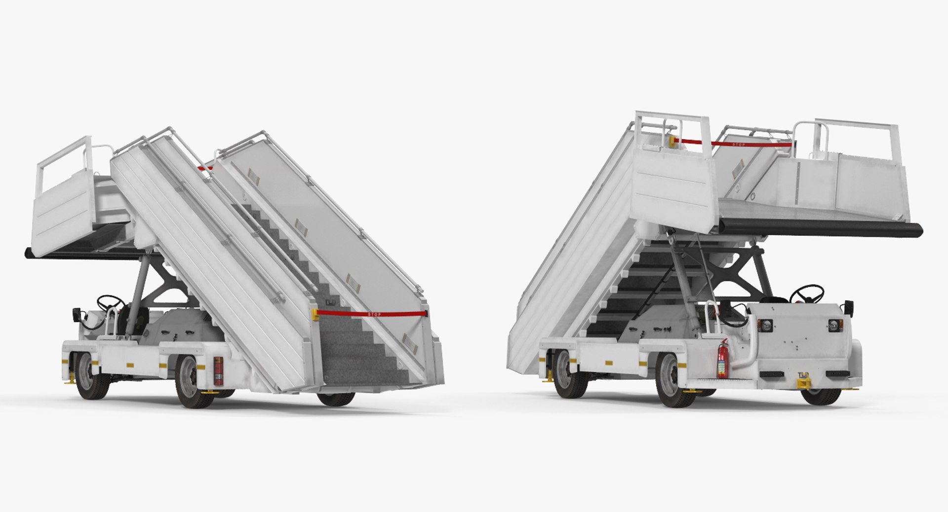 3d model of passenger boarding stairs vehicle