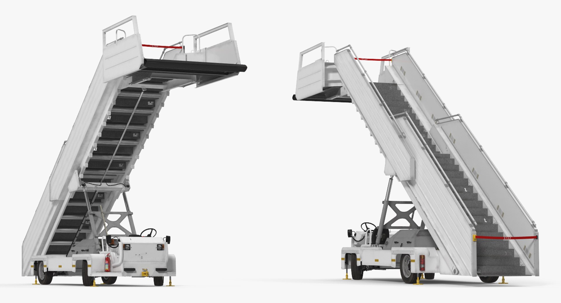 3d model of passenger boarding stairs vehicle