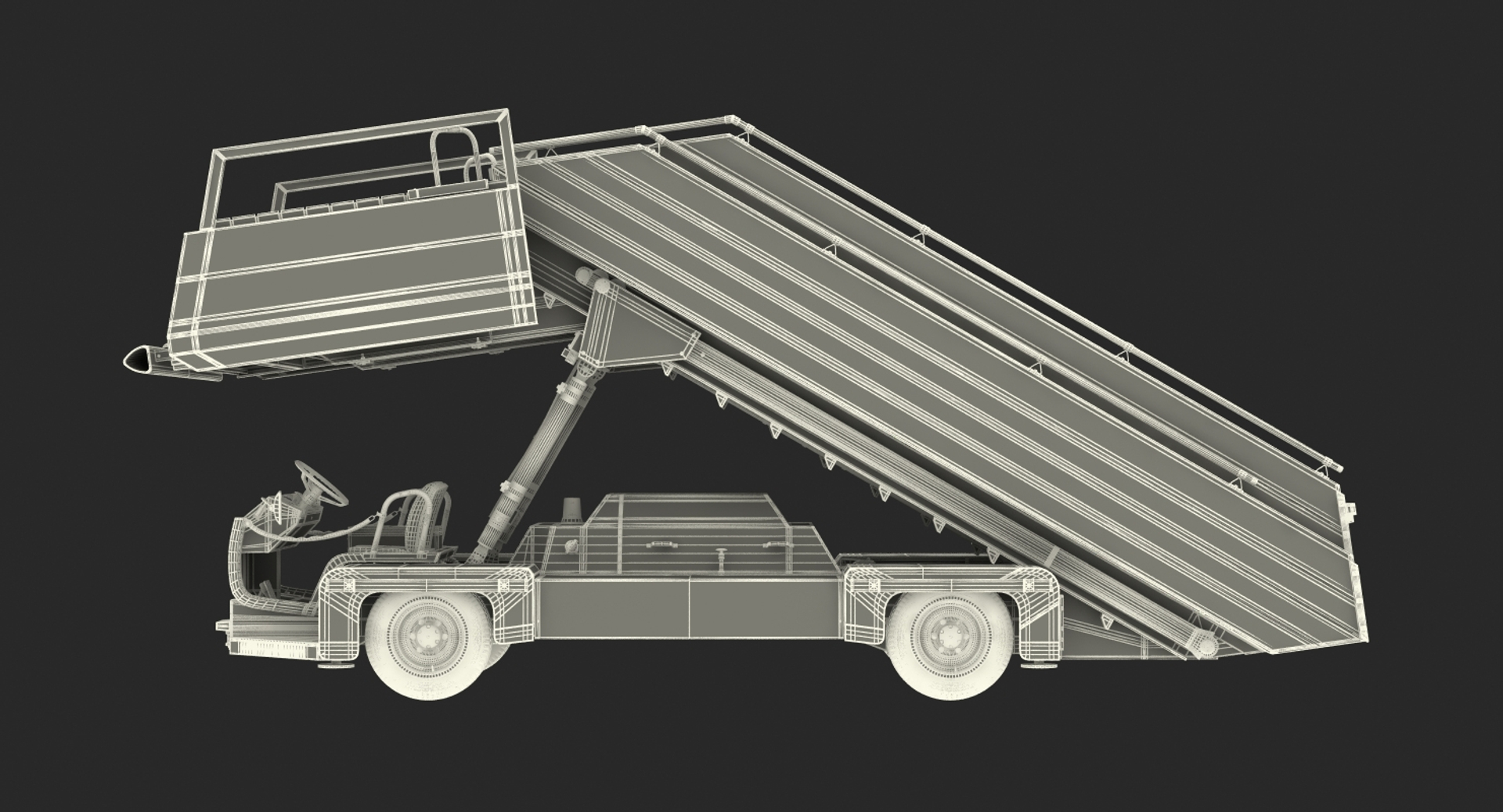 3d model of passenger boarding stairs vehicle