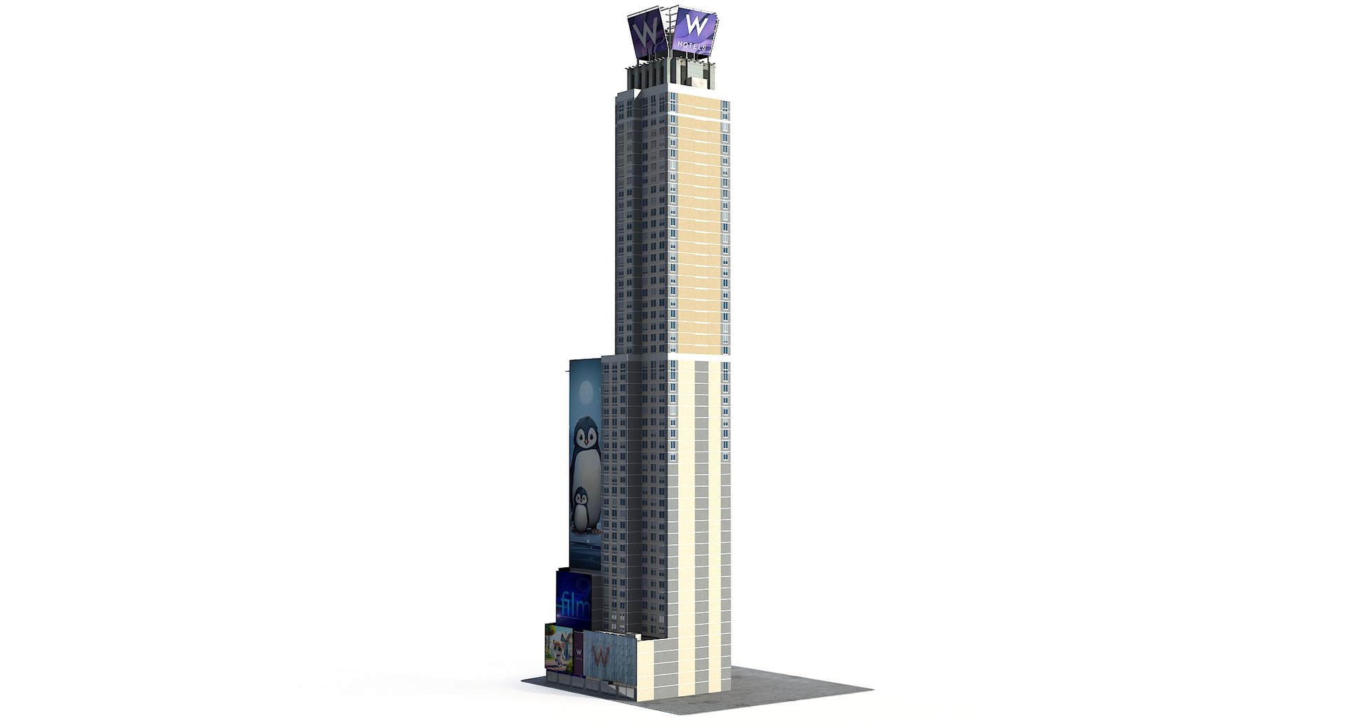 W Times Square Building Low Poly 3D Model - TurboSquid 2132472