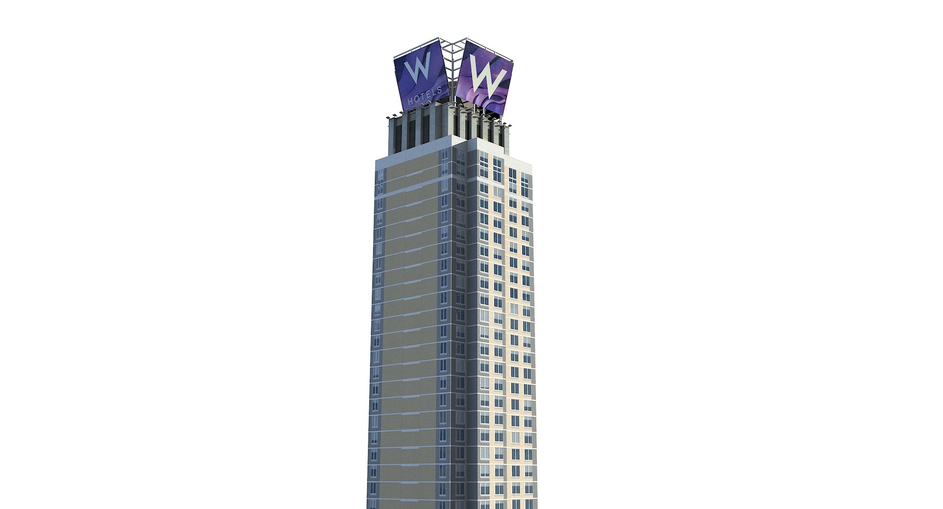 W Times Square Building Low Poly 3D Model - TurboSquid 2132472