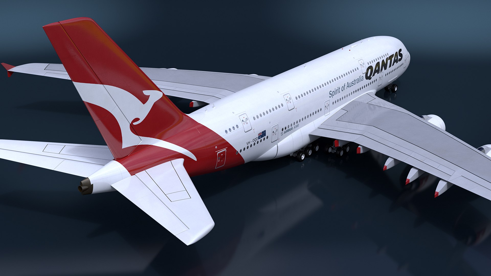 3D Qantas Airbus A380 - TurboSquid 2374729
