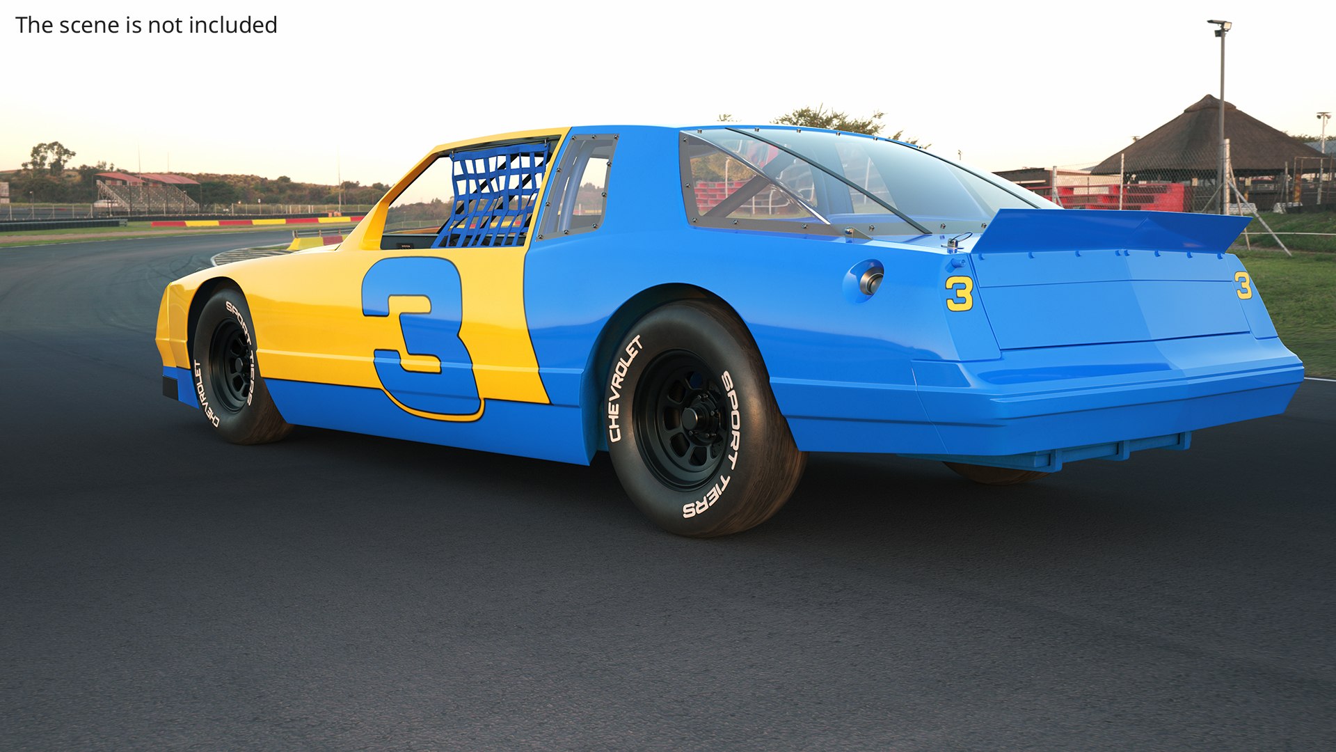 3D Model Retro Monte Carlo SS Chevrolet Nascar Car Yellow Blue ...