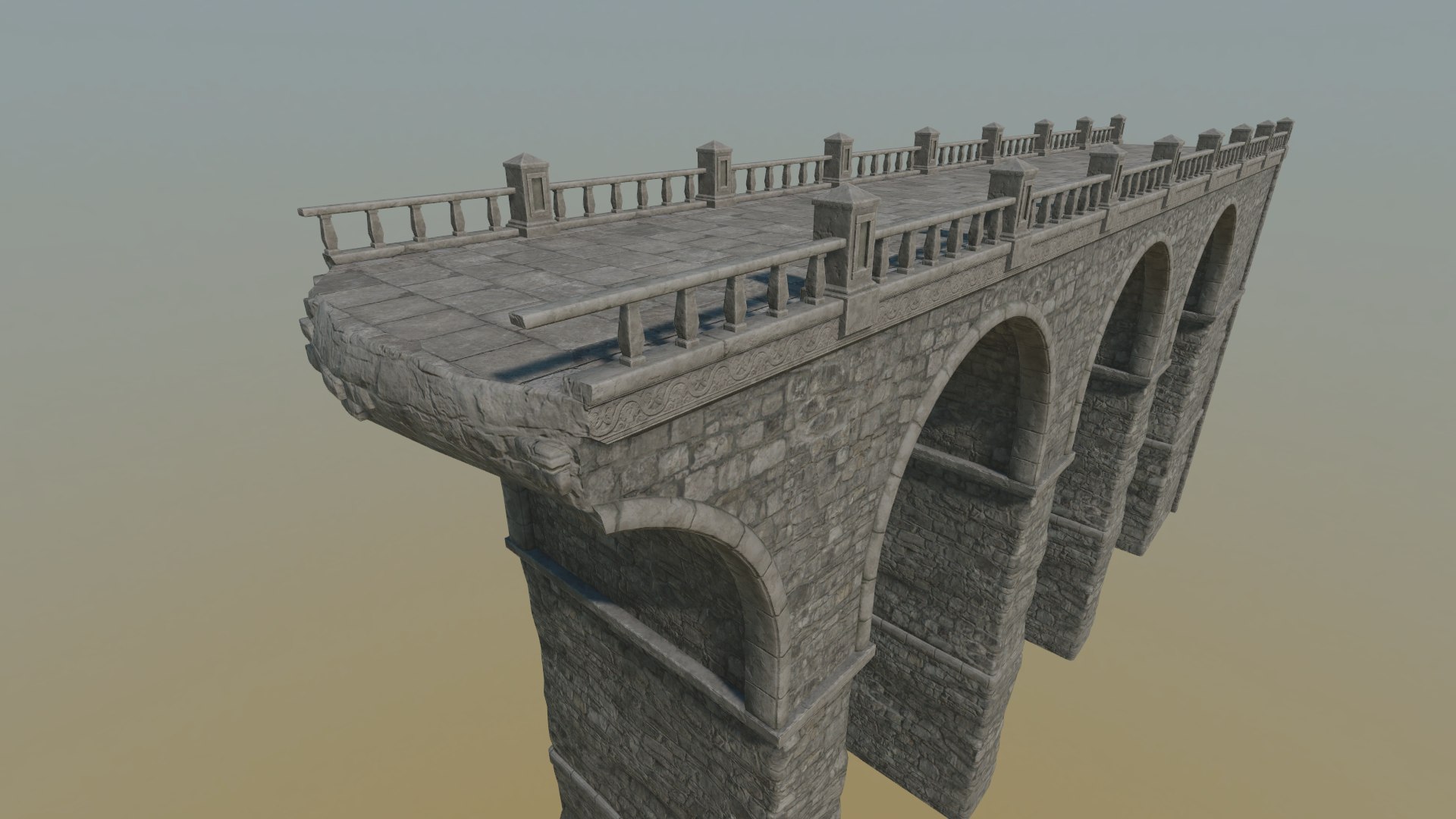 3D Ancient Stone Bridge - Modular Game Props Model - TurboSquid 2228337
