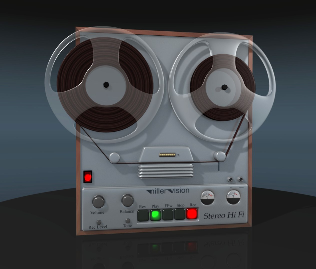 3d Model Reel Tape Recorder