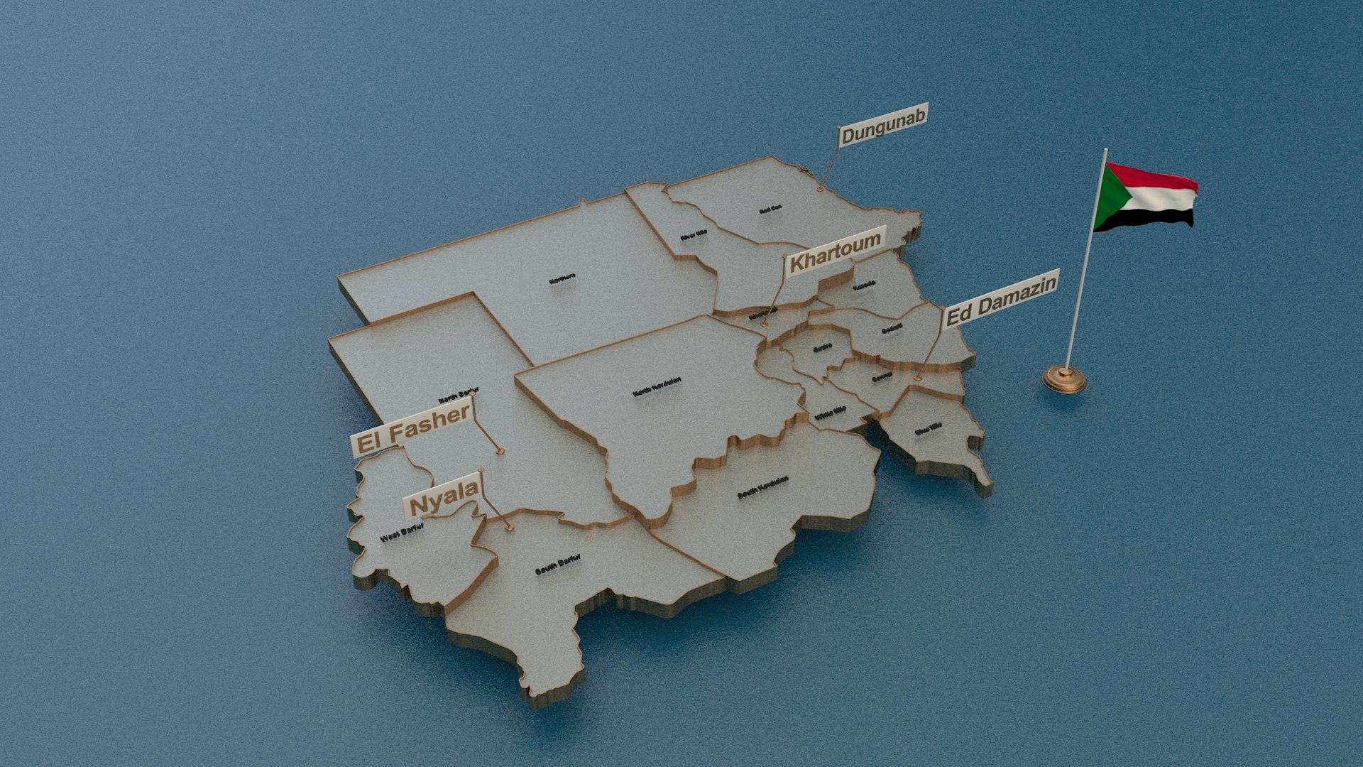 3D Sudan Provinces State Model - TurboSquid 1693639