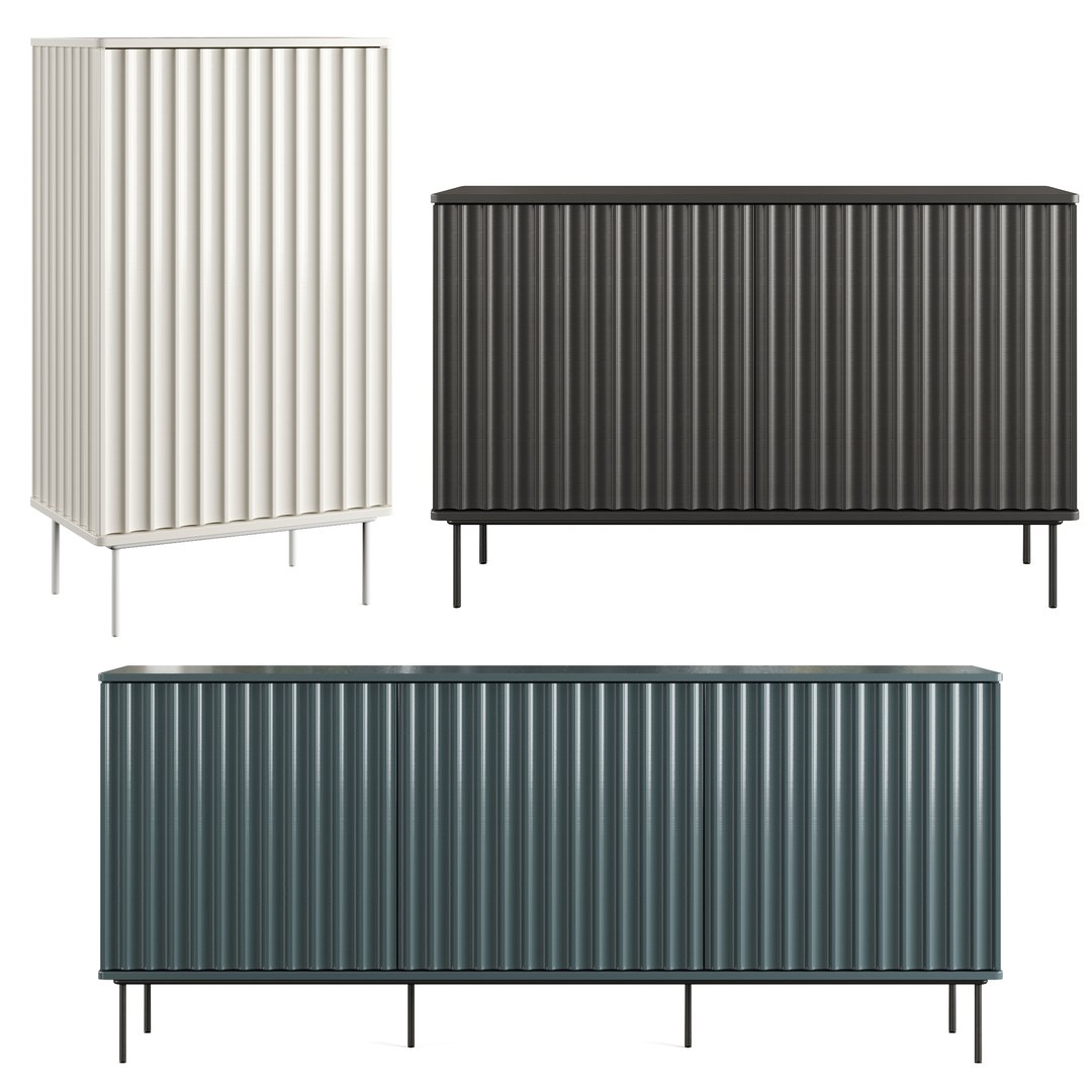 3D Decotique Wave Sideboard 1d-2d-3d - TurboSquid 2250421
