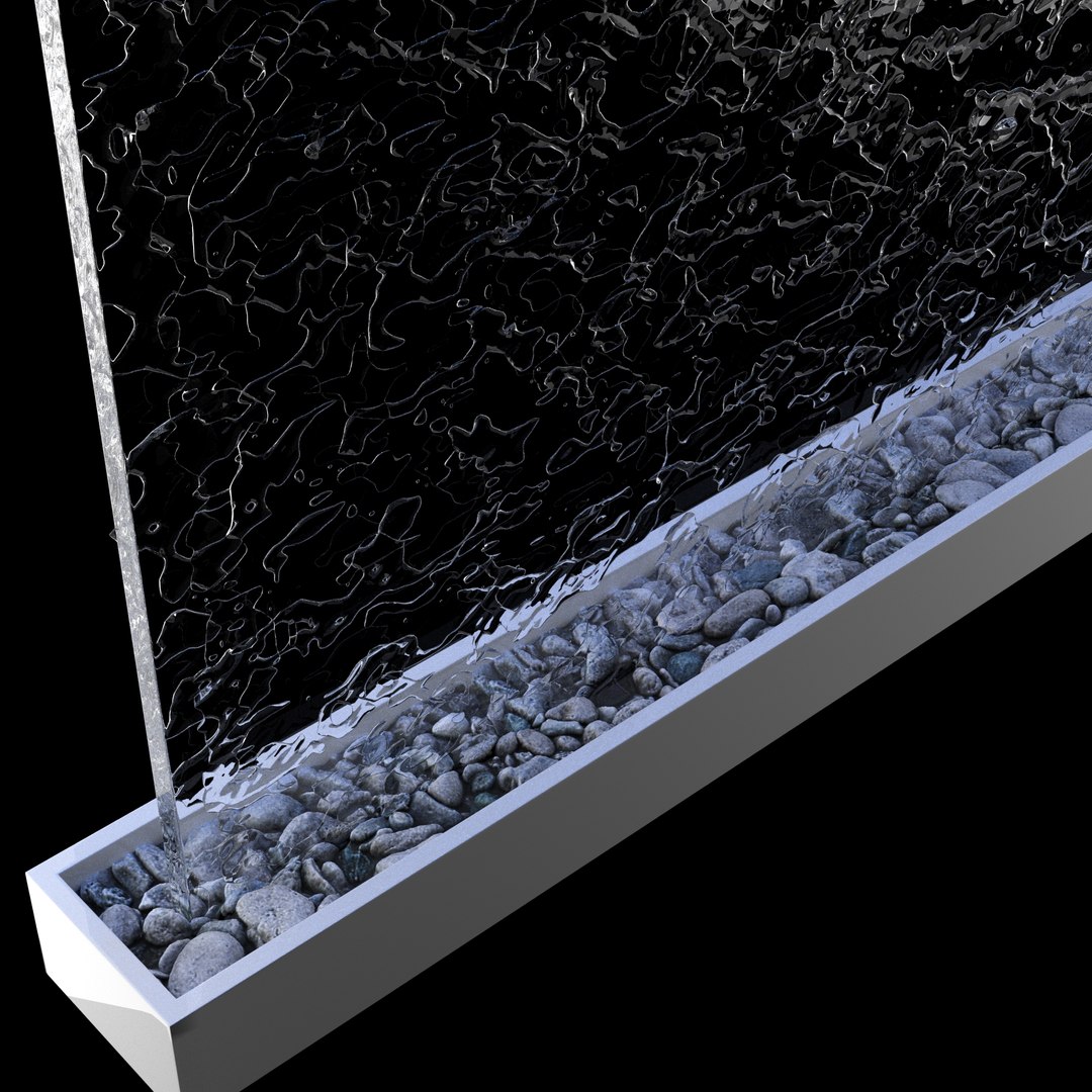 3D Illuminated glass waterfall model - TurboSquid 2149463