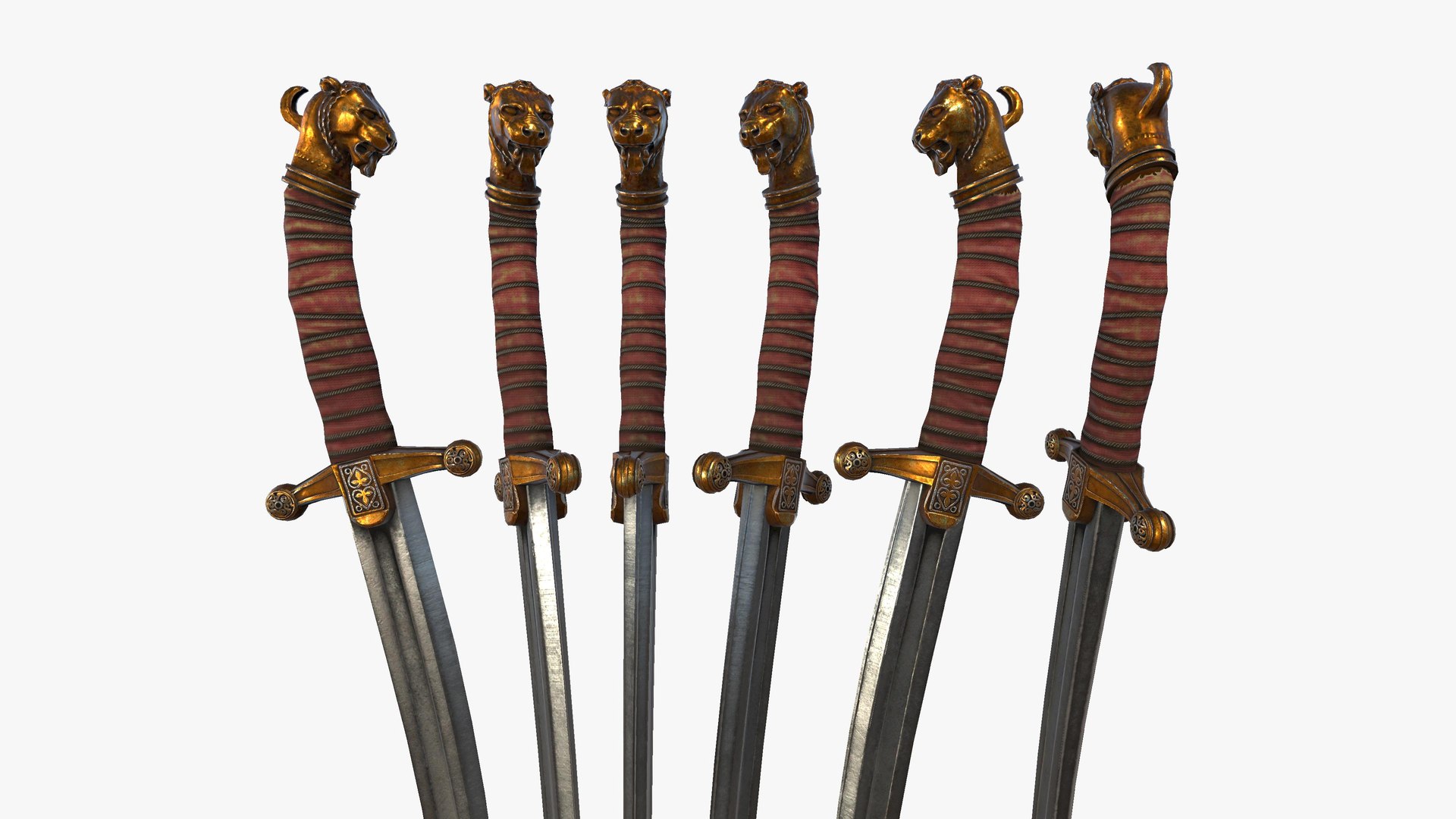 3D Model Fantasy Sword RPG Avarian Sabre Blade Curved Sword Khopesh ...