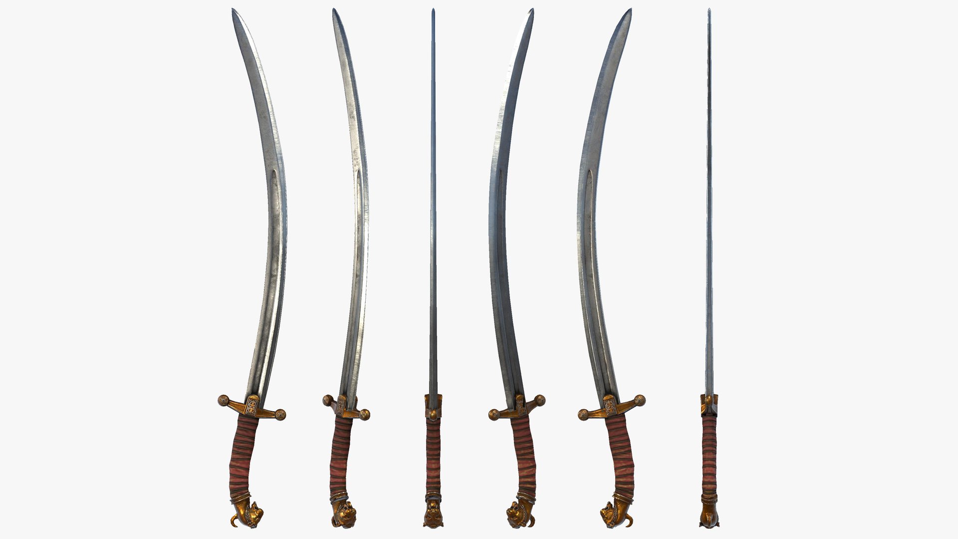 3D Model Fantasy Sword RPG Avarian Sabre Blade Curved Sword Khopesh ...