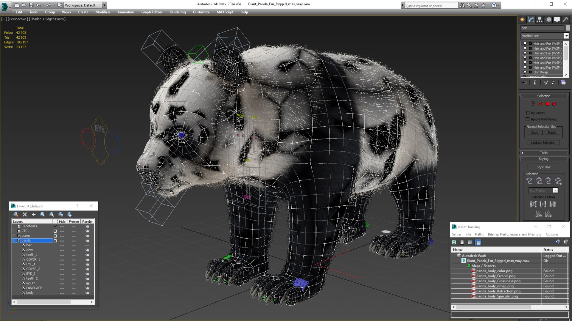 3D model Giant Panda Fur Rigged - TurboSquid 1805454