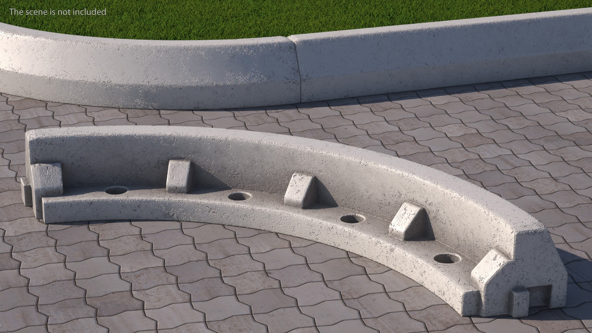 Concrete Curb Rounded Section 3D Model - TurboSquid 2016278