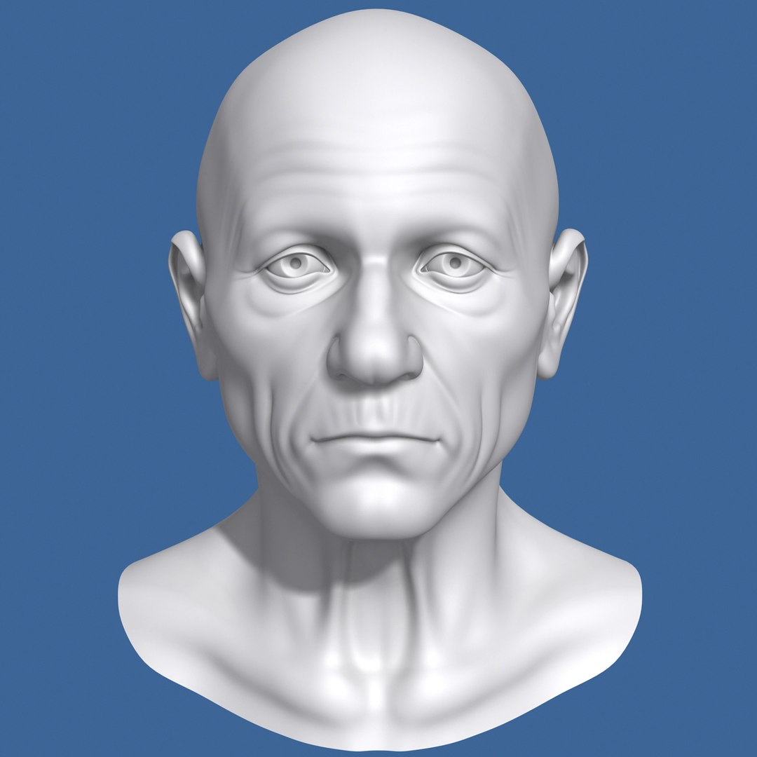 3ds Max Polygonal Old Man Head
