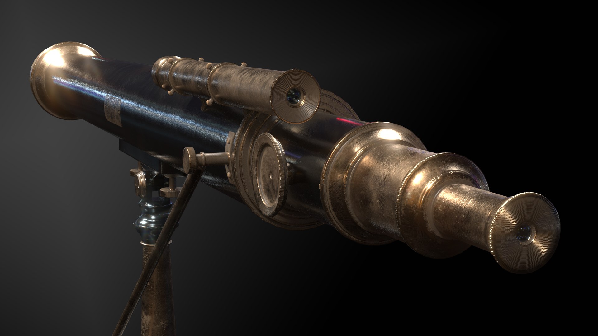 3D Victorian Telescope Model - TurboSquid 2206422
