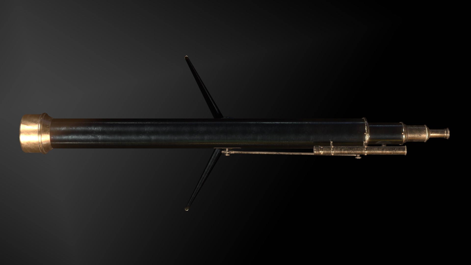 3D Victorian Telescope Model - TurboSquid 2206422
