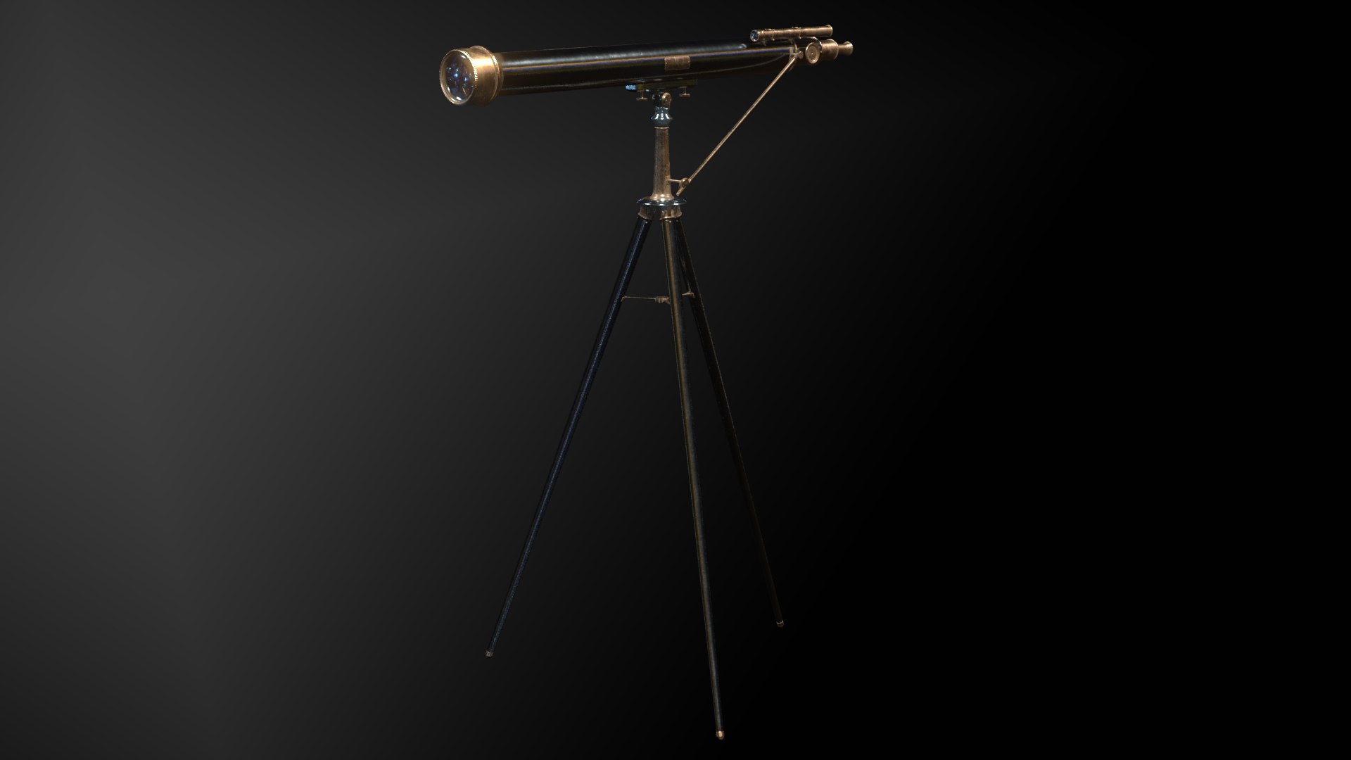 3D Victorian Telescope Model - TurboSquid 2206422