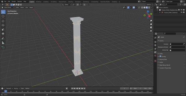 modelo 3d Columna clásica del orden toscano - TurboSquid 2143713