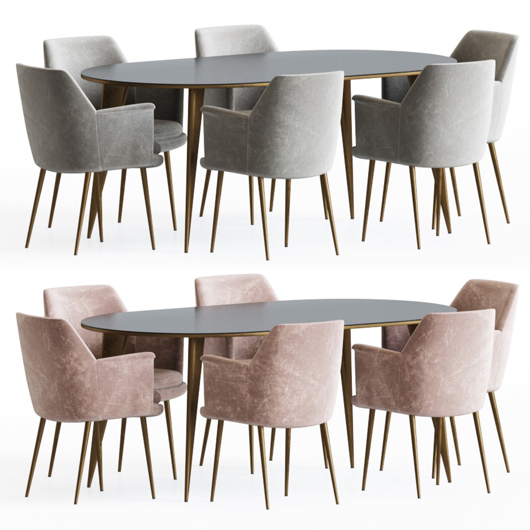 Wing dining chair table 3D - TurboSquid 1619195