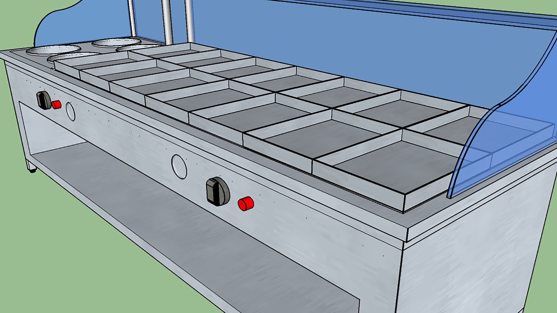 Food Service Counter 3D Model - TurboSquid 1843780