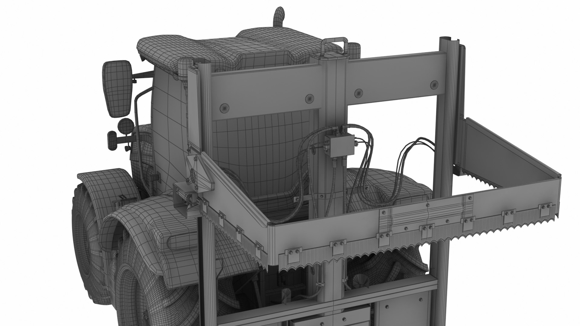 Tractor With Silage Cutter Model - TurboSquid 2018389