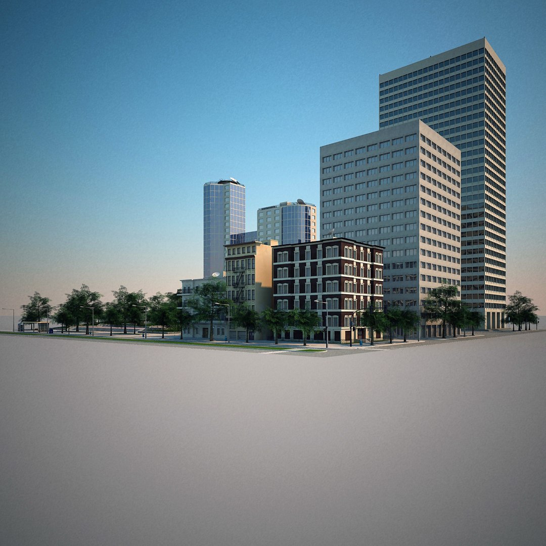 Realistic Hd City Block 3d Model
