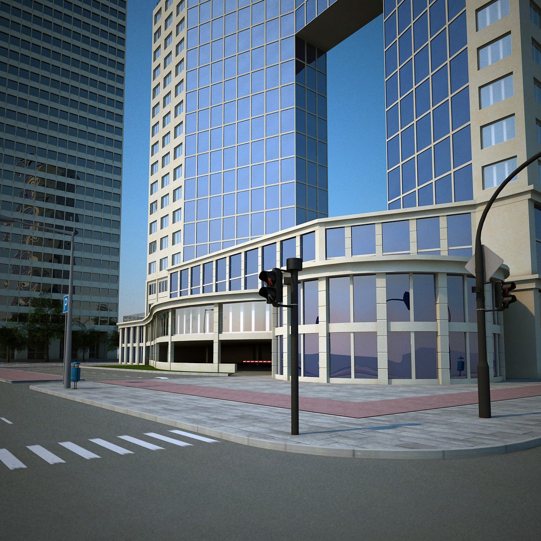 Realistic Hd City Block 3d Model