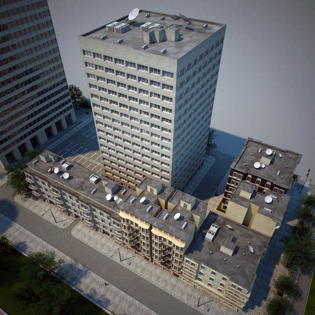 Realistic Hd City Block 3d Model