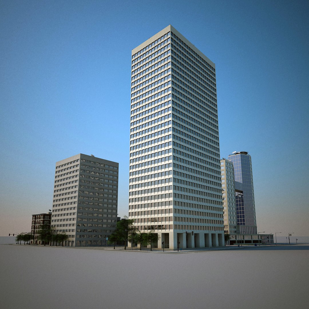 Realistic Hd City Block 3d Model