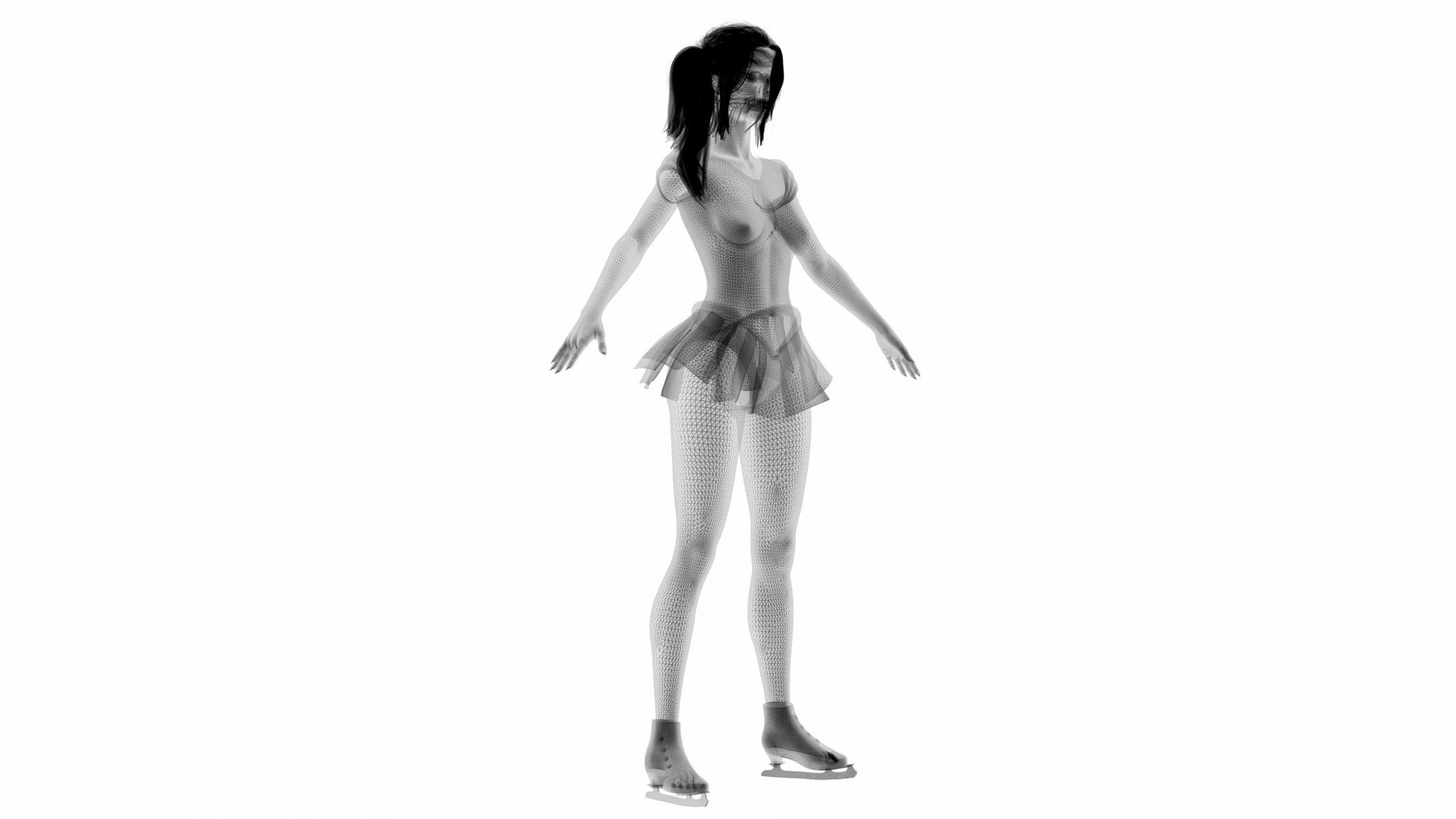 3D Model Ice Figure Skater Girl - TurboSquid 1906137