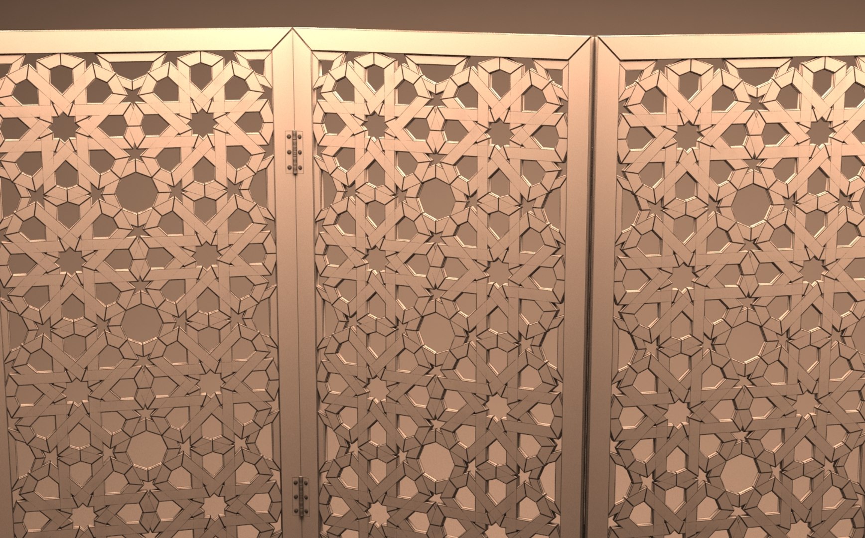 Arabesque Fold Lattice Screen 3d Max