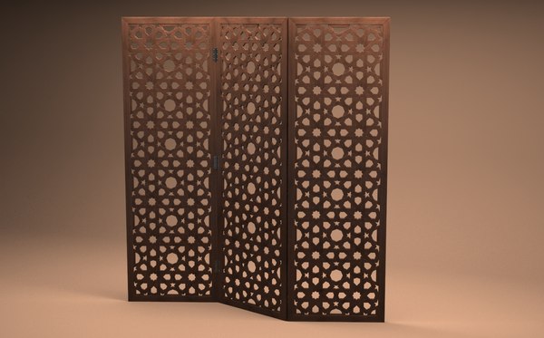 arabesque fold lattice screen 3d max