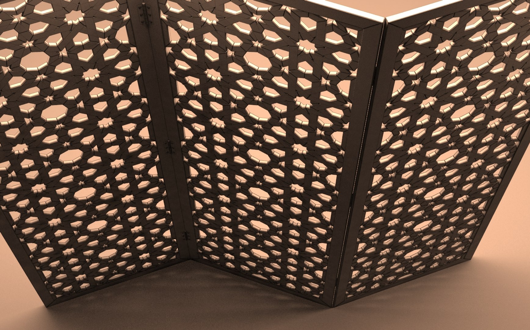 Arabesque Fold Lattice Screen 3d Max