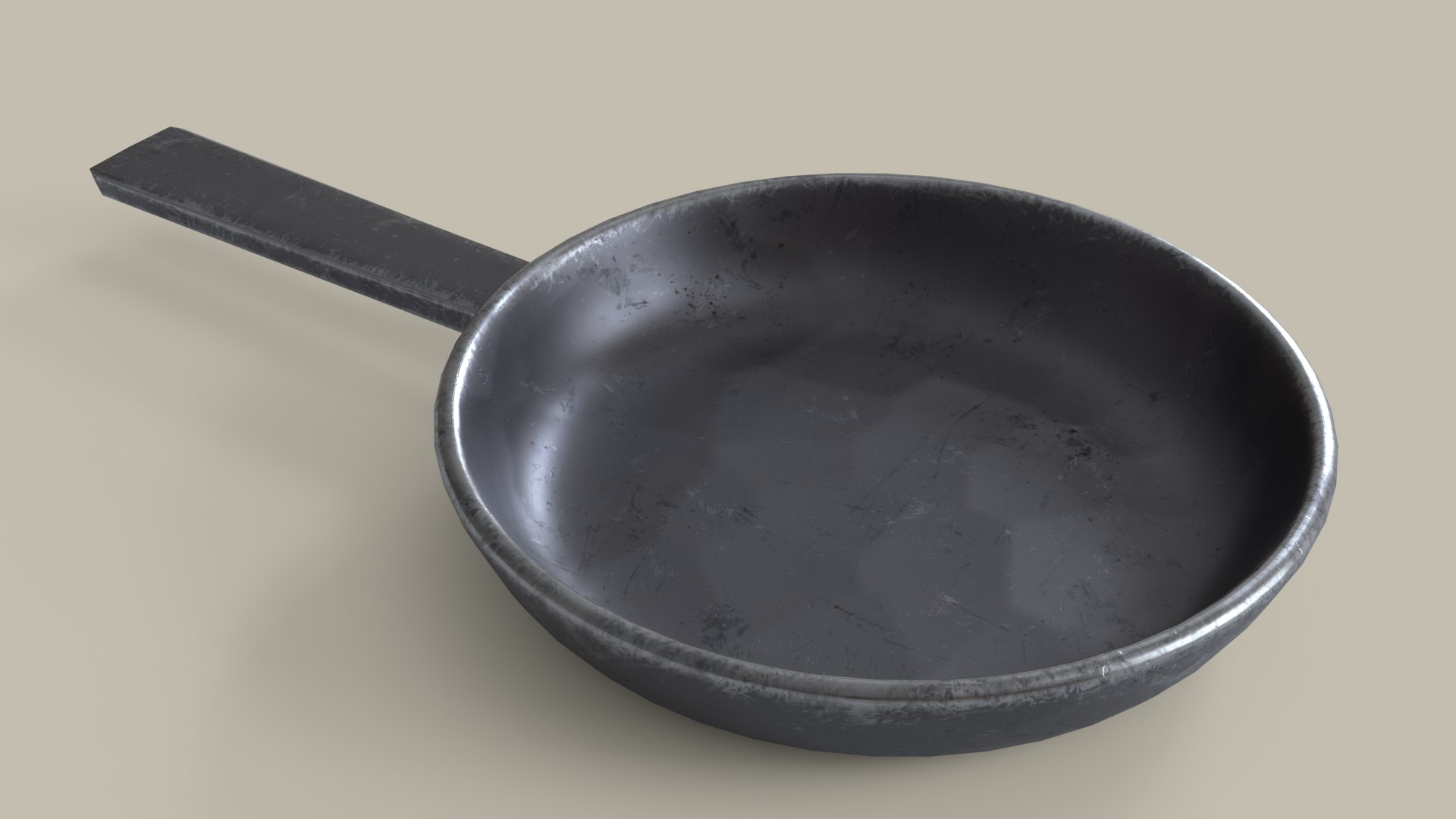 3D Model Frying Pan Old Iron Game-ready Model - TurboSquid 2051890