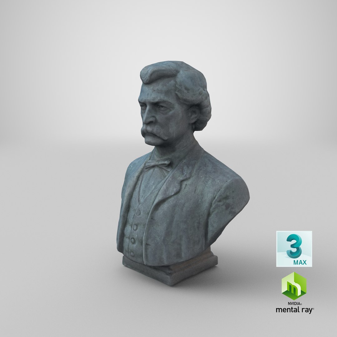 3D Mark Twain Bust - TurboSquid 1989714
