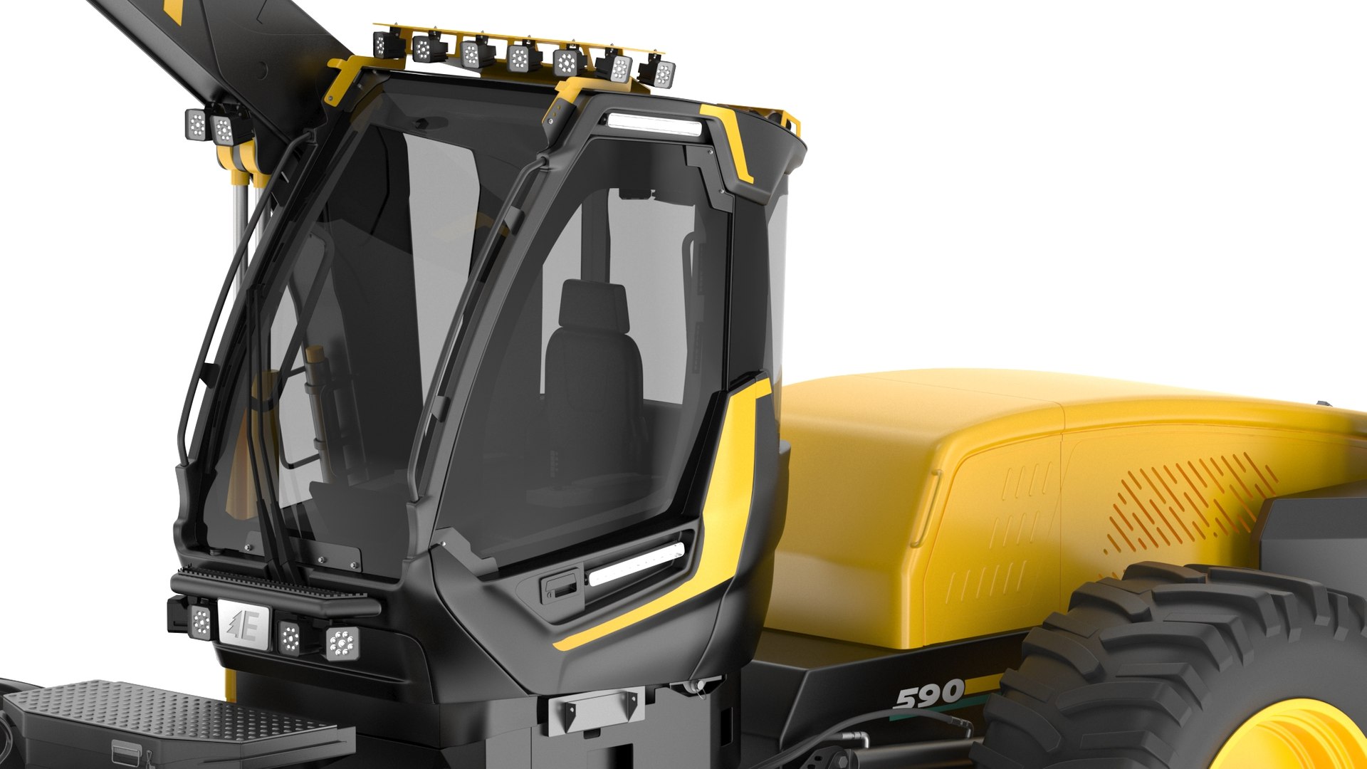 3D EcoLog 590G With EC 761 LF Harvester Heads - TurboSquid 2158120