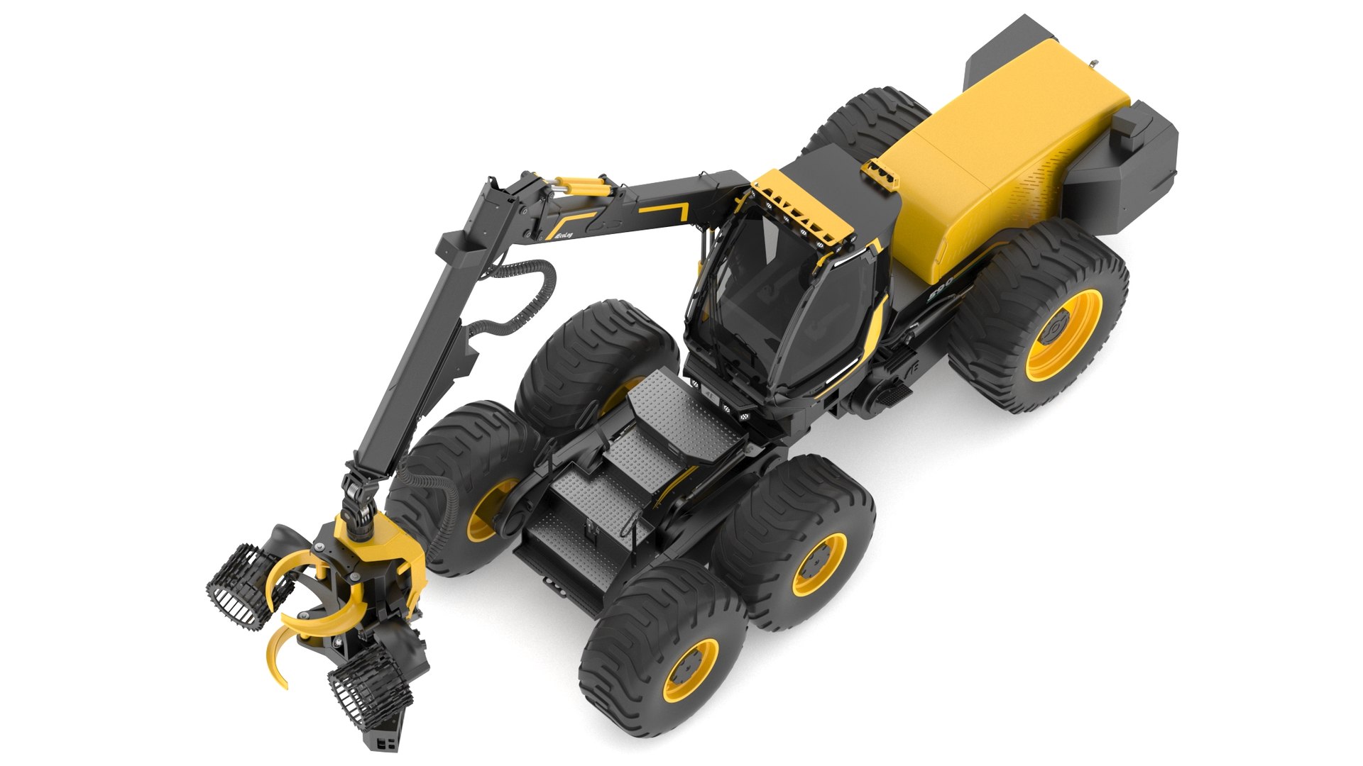 3D EcoLog 590G With EC 761 LF Harvester Heads - TurboSquid 2158120