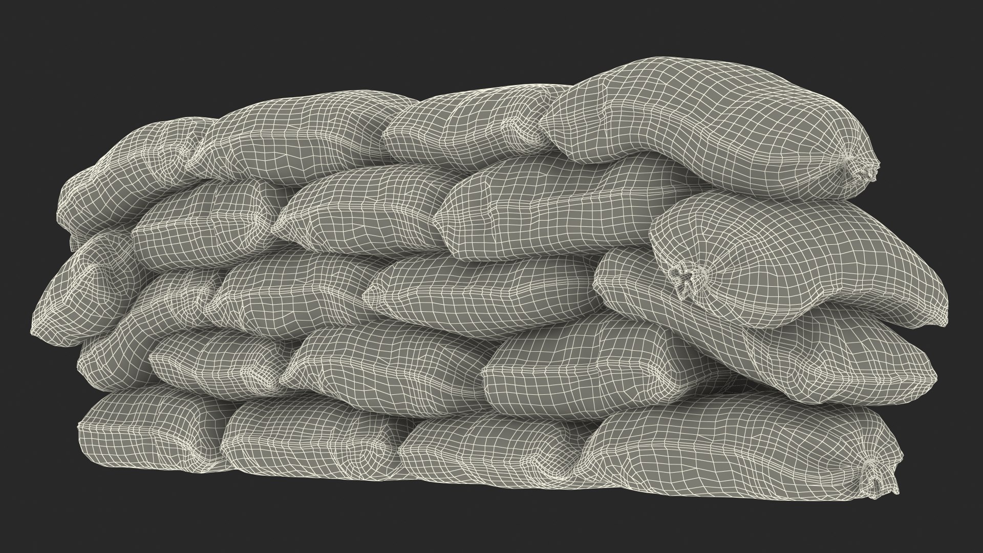 3D model Polypropylene Sandbag Barricade - TurboSquid 1777962